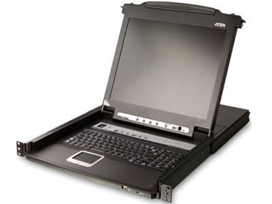 8-port 17in. LCD USB/PS2 KVM Switch w/ Finger Print Security ...