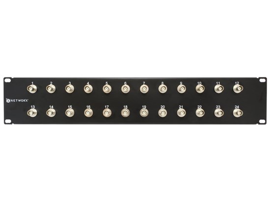 24 Port Fully Loaded 75 Ohm BNC Coaxial Patch Panel - 2U at Cables N More