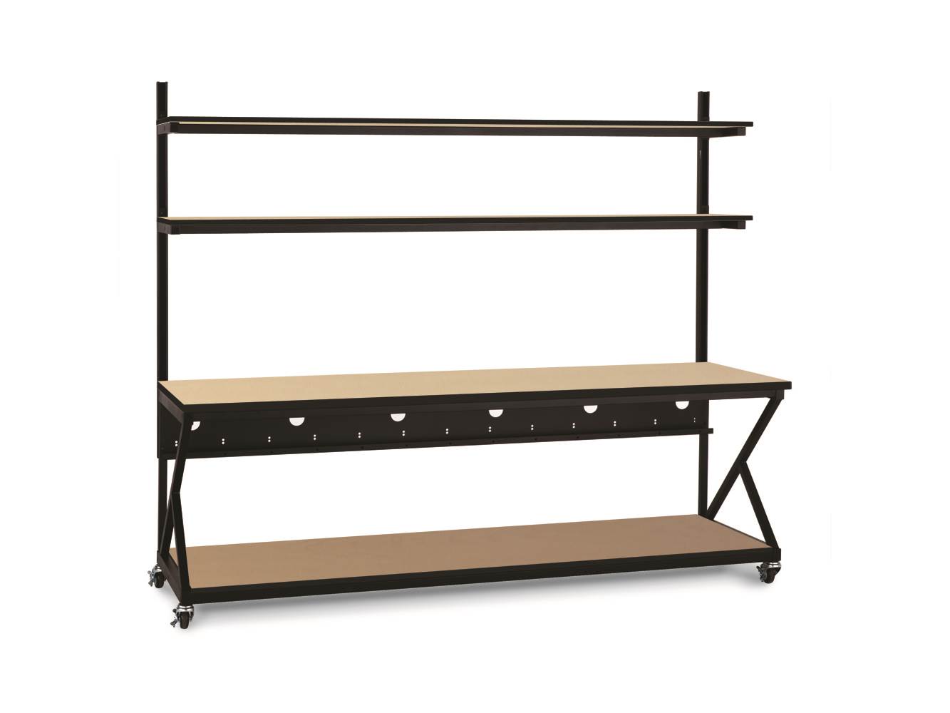 96" Performance 200 Series® LAN Station - Hard Rock Maple at Cables N More