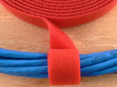 3/4 Inch Continuous Red Hook and Loop Wrap - 25 Yards at Cables N More