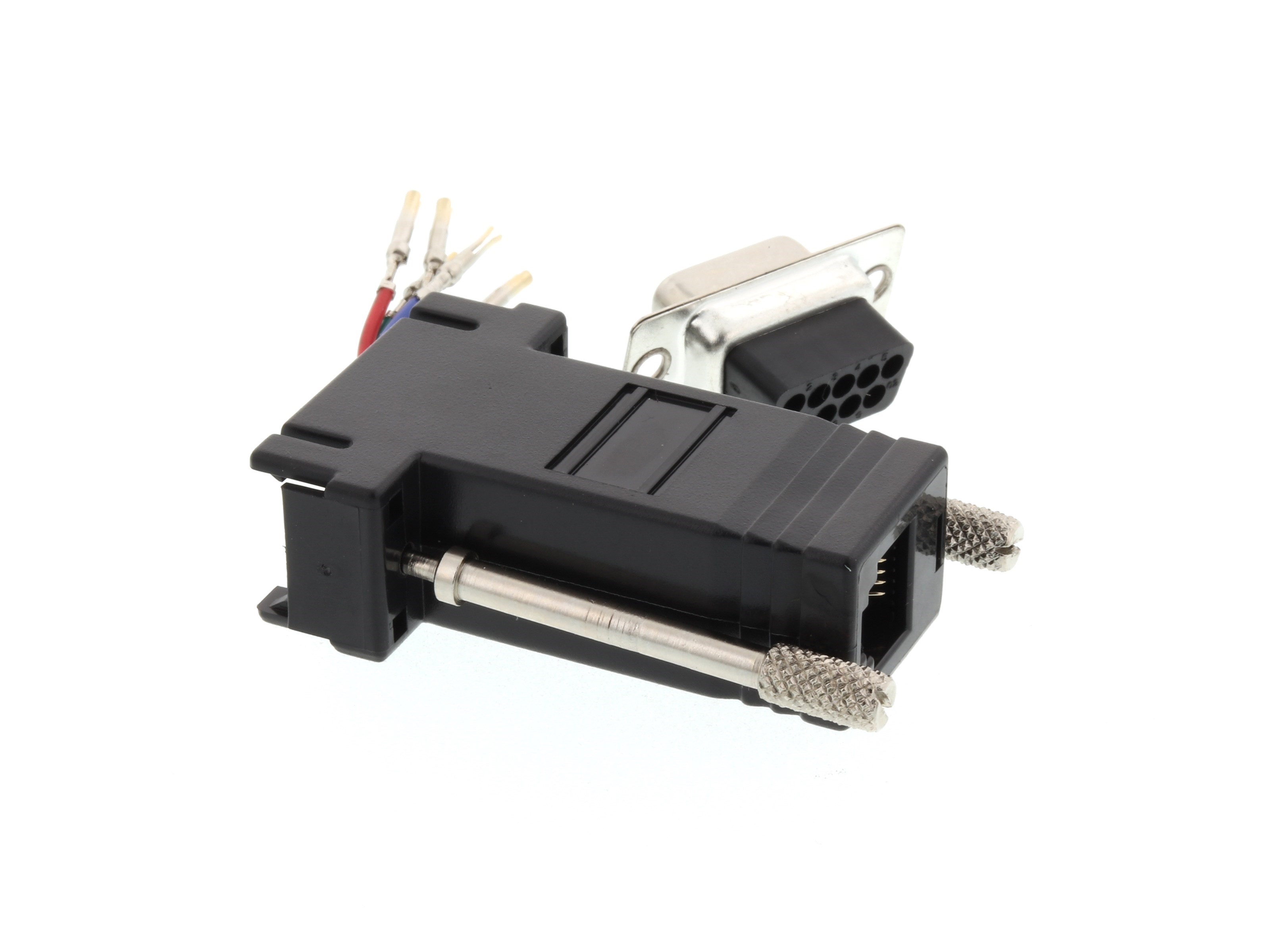 Modular Adapter Kit DB9 Female to RJ11 RJ12 Black at Cables N More