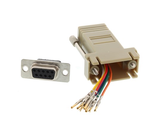 Modular Adapter Kit - DB9 Female to RJ45 - Beige at Cables N More