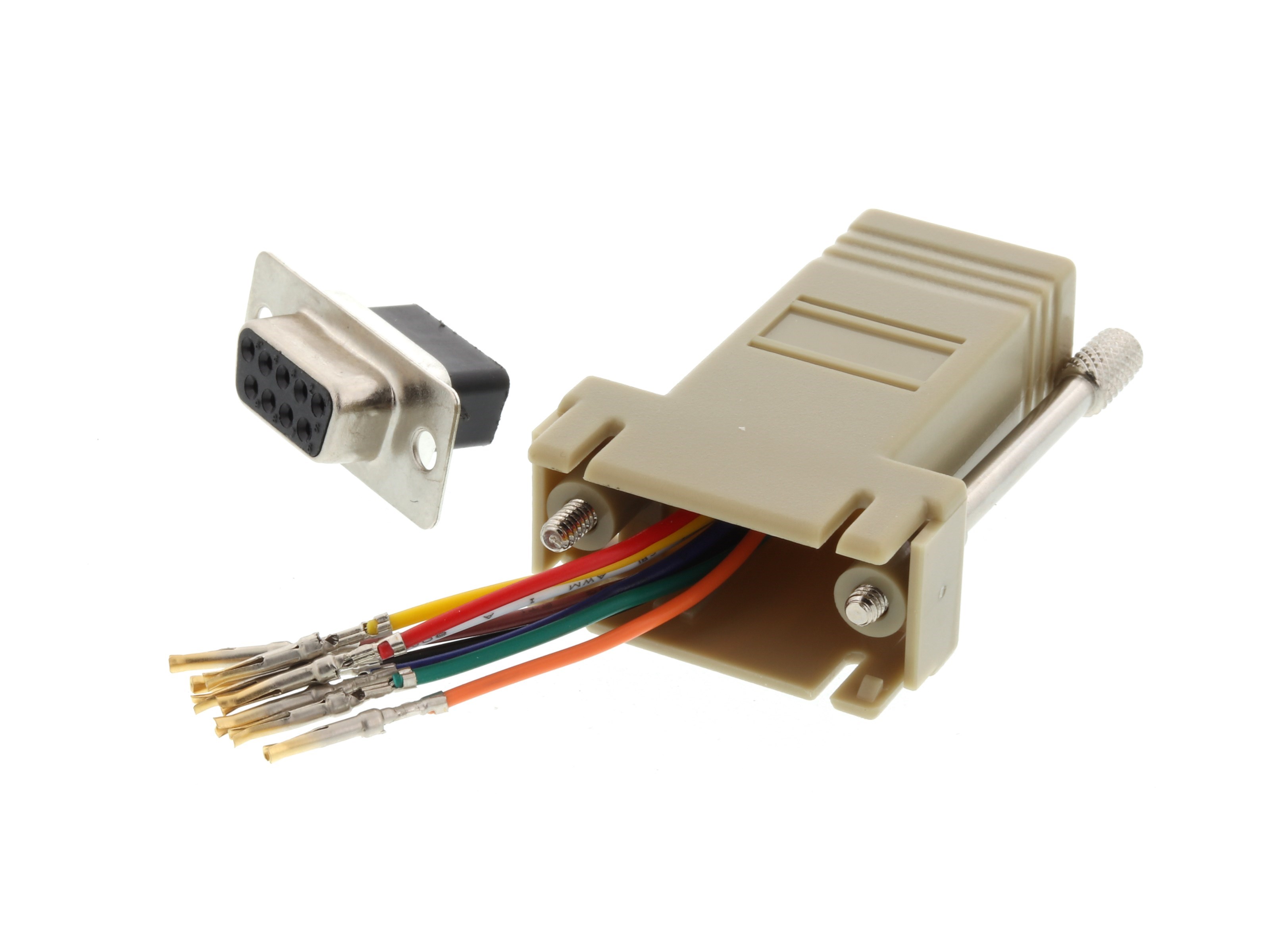 Modular Adapter Kit - DB9 Female to RJ45 - Beige at Cables N More
