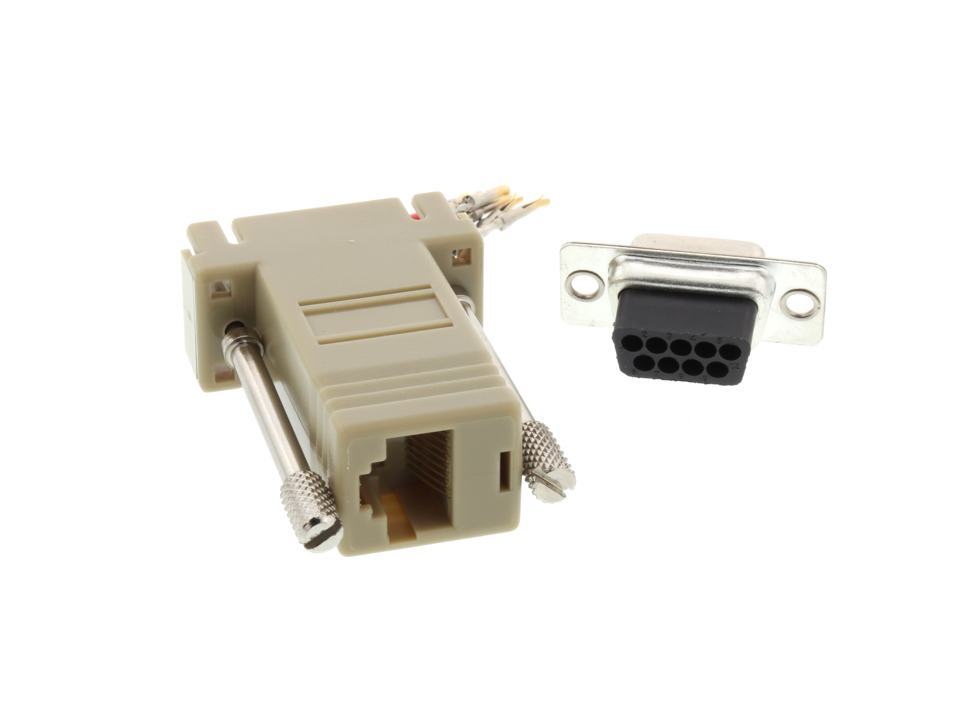 Modular Adapter Kit - DB9 Female to RJ45 - Beige at Cables N More