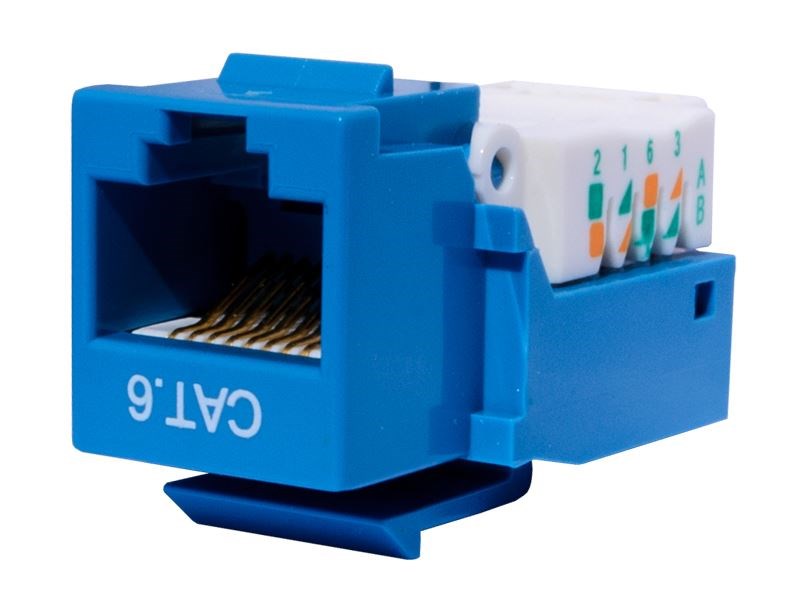 CAT6 Tool-less Keystone Jack 90 Degree 110 UTP - Blue at Cables N More