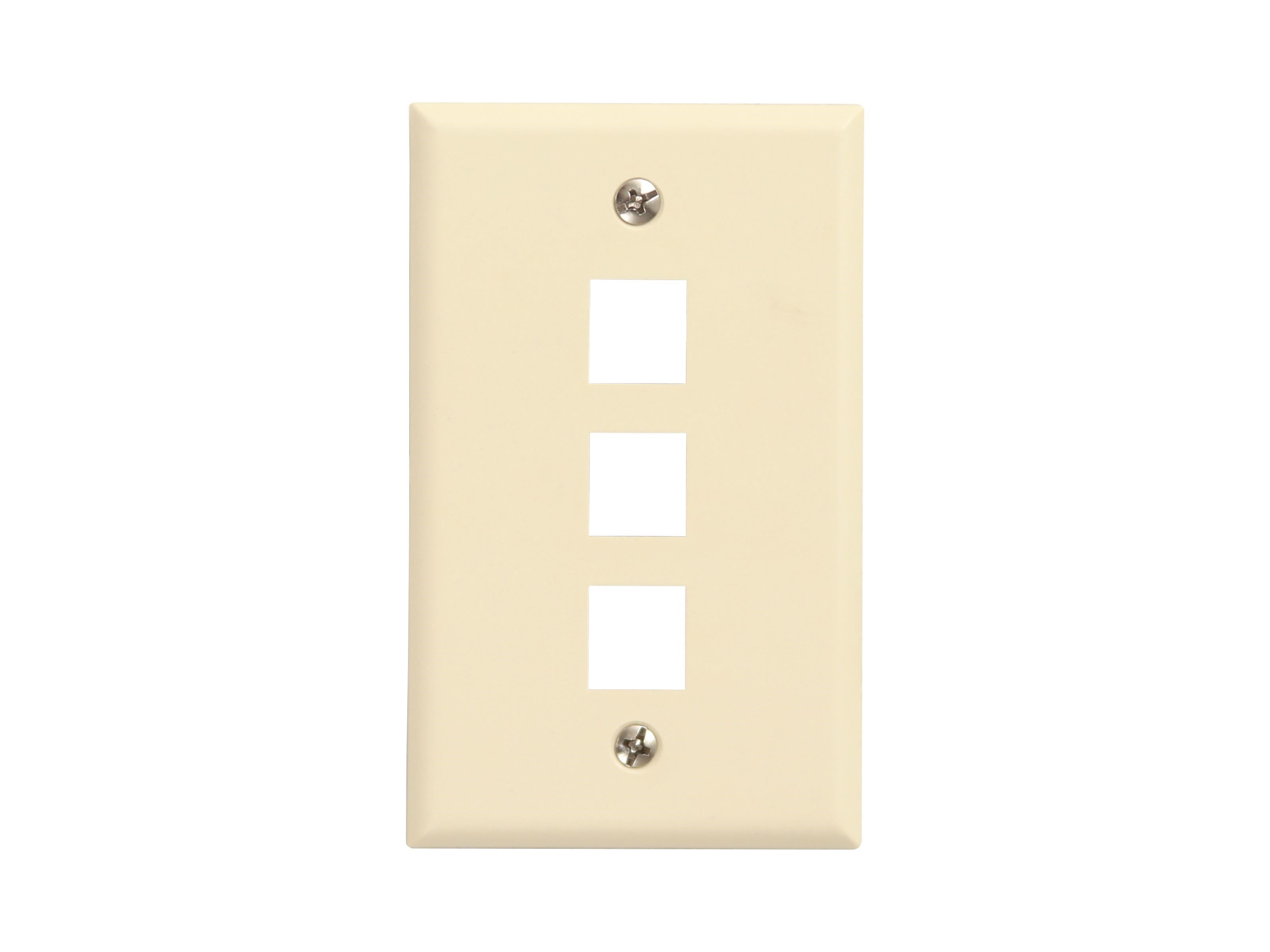 3 Port Keystone Faceplate - Single Gang - Almond at Cables N More