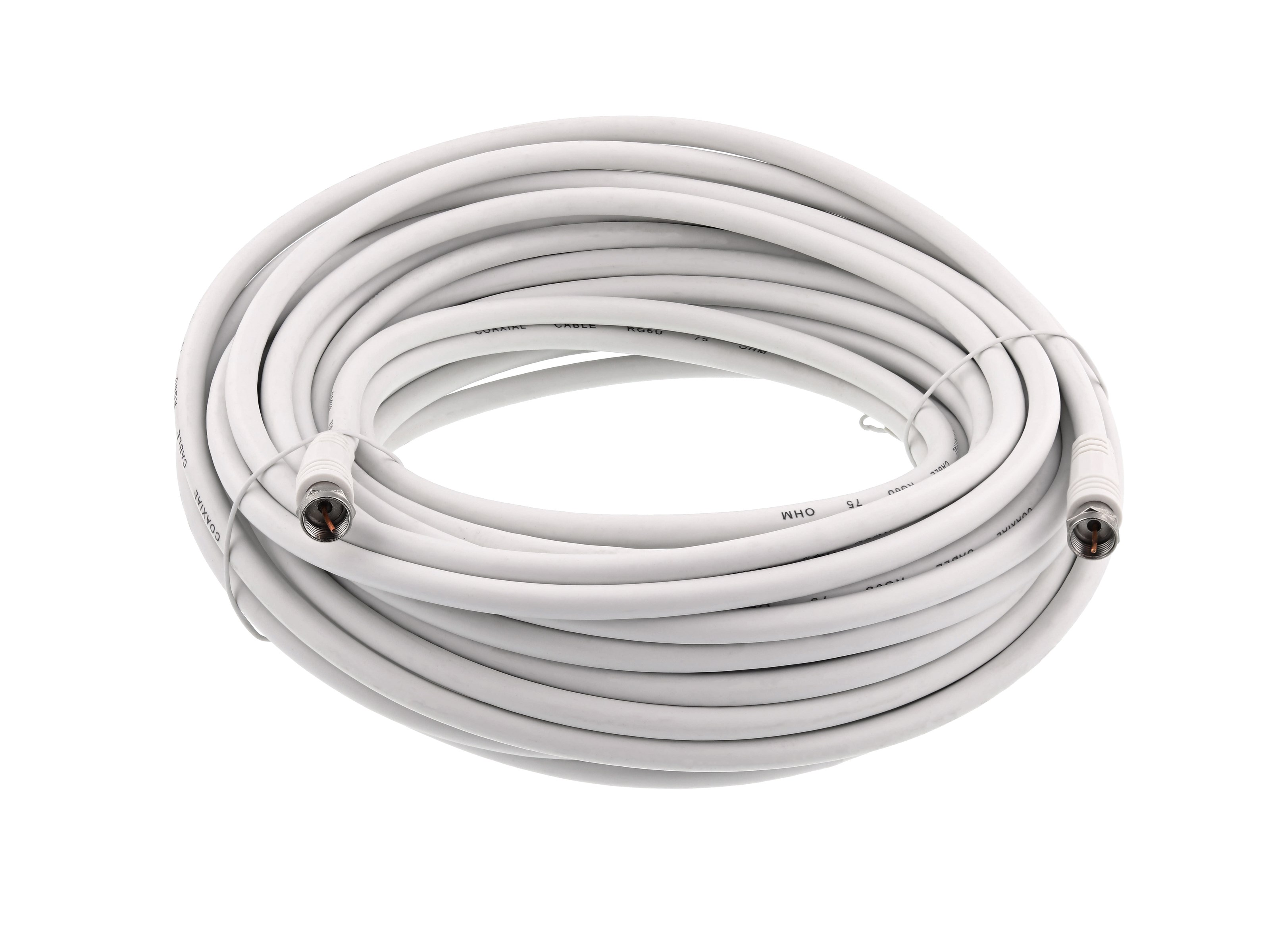 RG6 Coaxial Cable White F-Type 50 FT at Cables N More